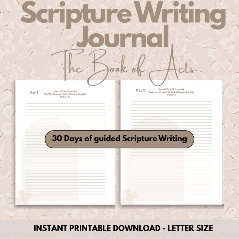 Printable Scripture Writing Journal of the Acts of the Apostles - Etsy