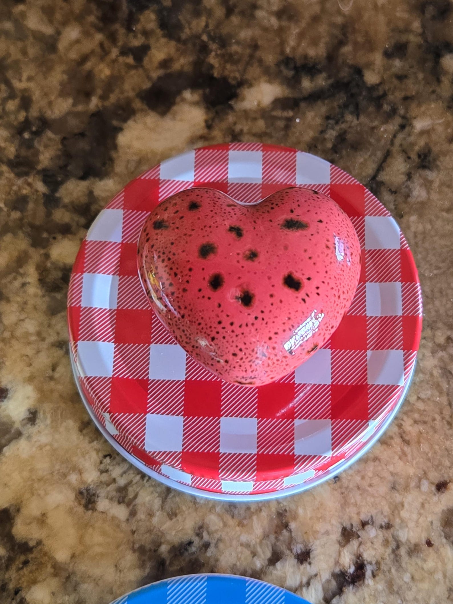 Multi-colored Checker Mason Jar Lids With Decorative Ceramic Hearts - Etsy