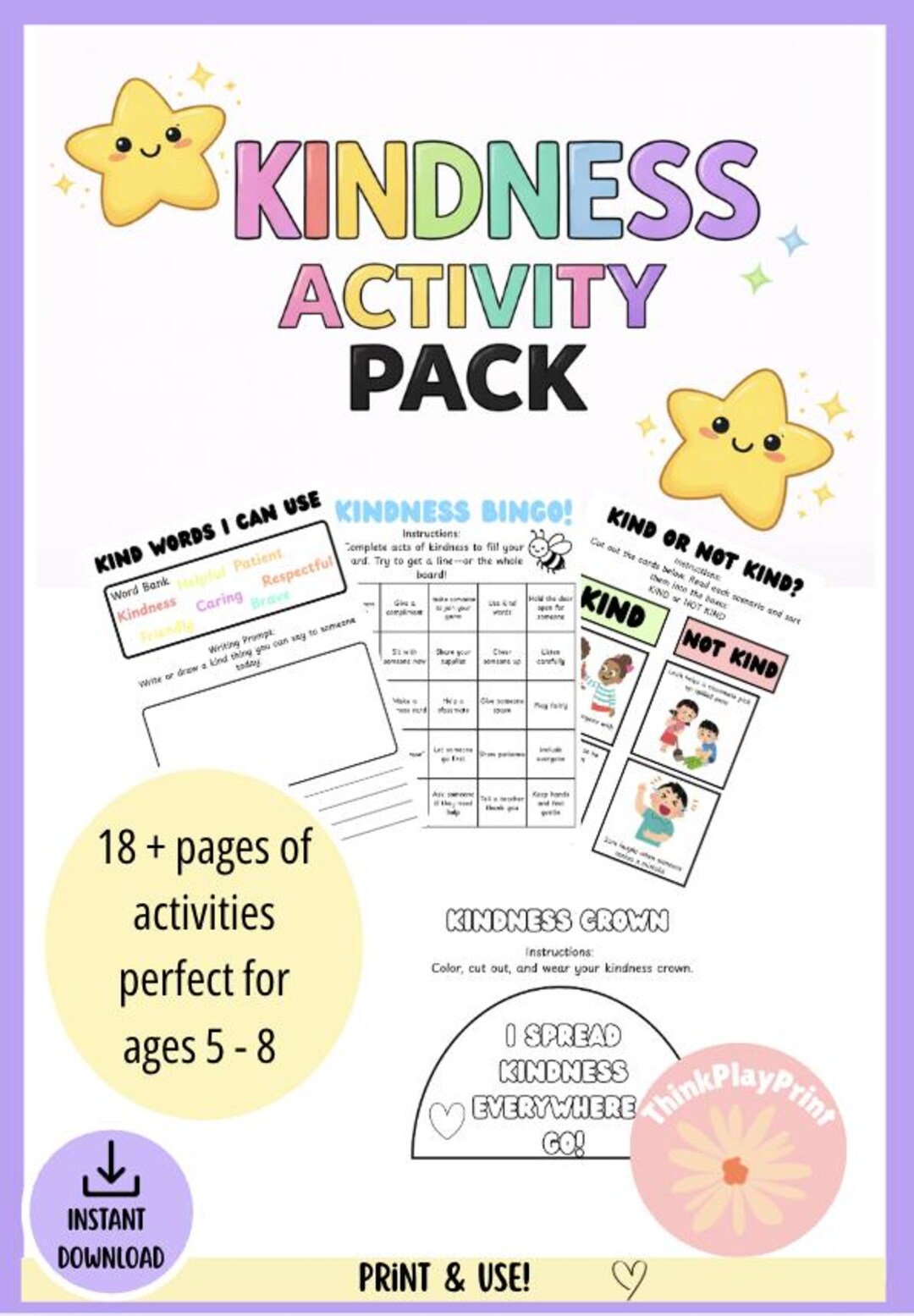 Kindness Activity Pack | Worksheets for Kids | Printable Lessons | Kind ...