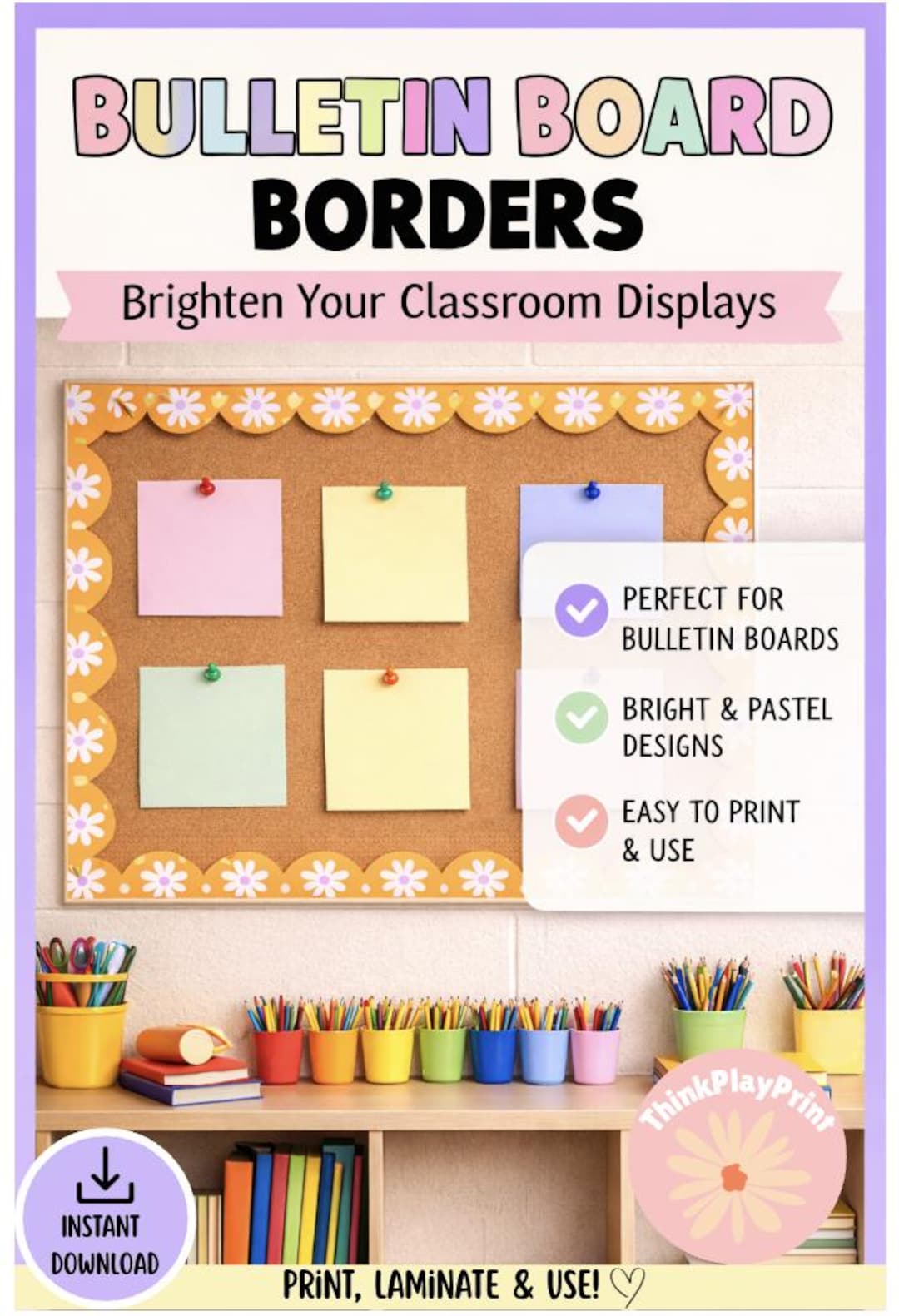 Printable Classroom Bulletin Board Borders Bundle | 20 Designs - Etsy