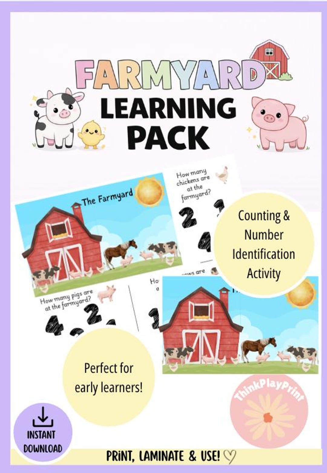 Farmyard Early Learning Activity Pack – Preschool & Kindergarten ...