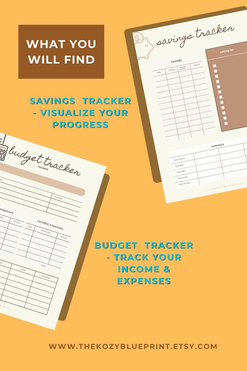 Printable Budget Planner & Savings Tracker (digital Download) | PDF for ...