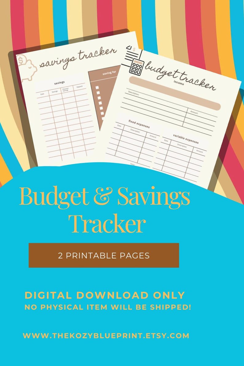 Printable Budget Planner & Savings Tracker (digital Download) | PDF for ...
