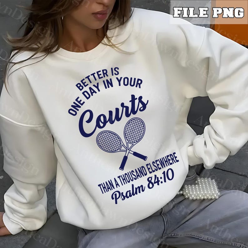Christian Tennis PNG, Preppy Tennis Player Crewneck Gift, High School ...