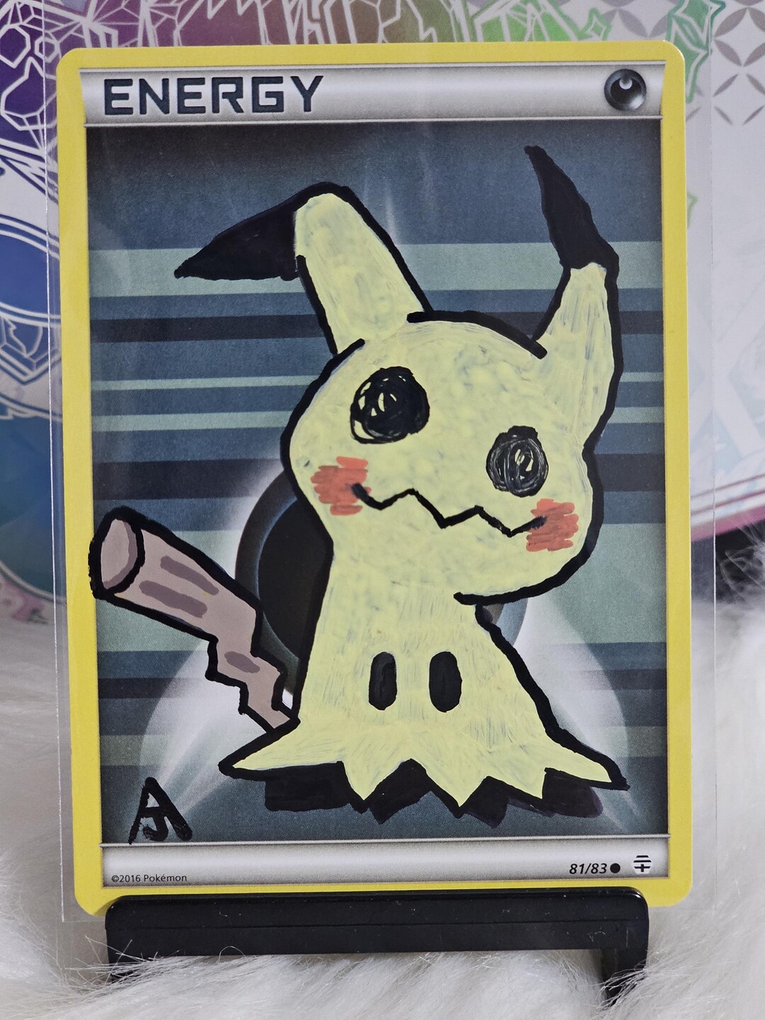 Hand Painted Mimikyu Energy Card – Mimikyu Custom Artwork #40 - Etsy