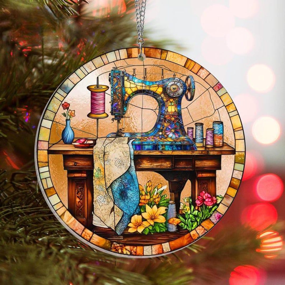 Acrylic Sewing Machine Suncatcher Window Hanging, Sewing Room Decor ...