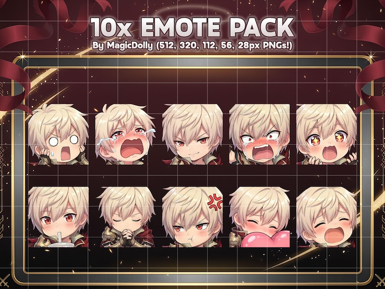 Albert Emotes, Shadowverse Anime Chibi Stickers Emoji for Discord ...