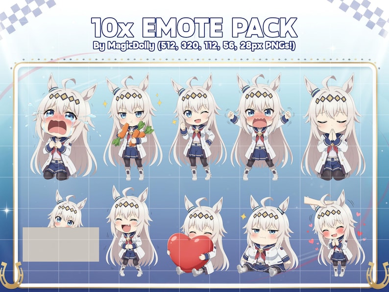 Oguri Cap Chibi Emotes, Umamusume Stickers, Anime Emoji (digital ...
