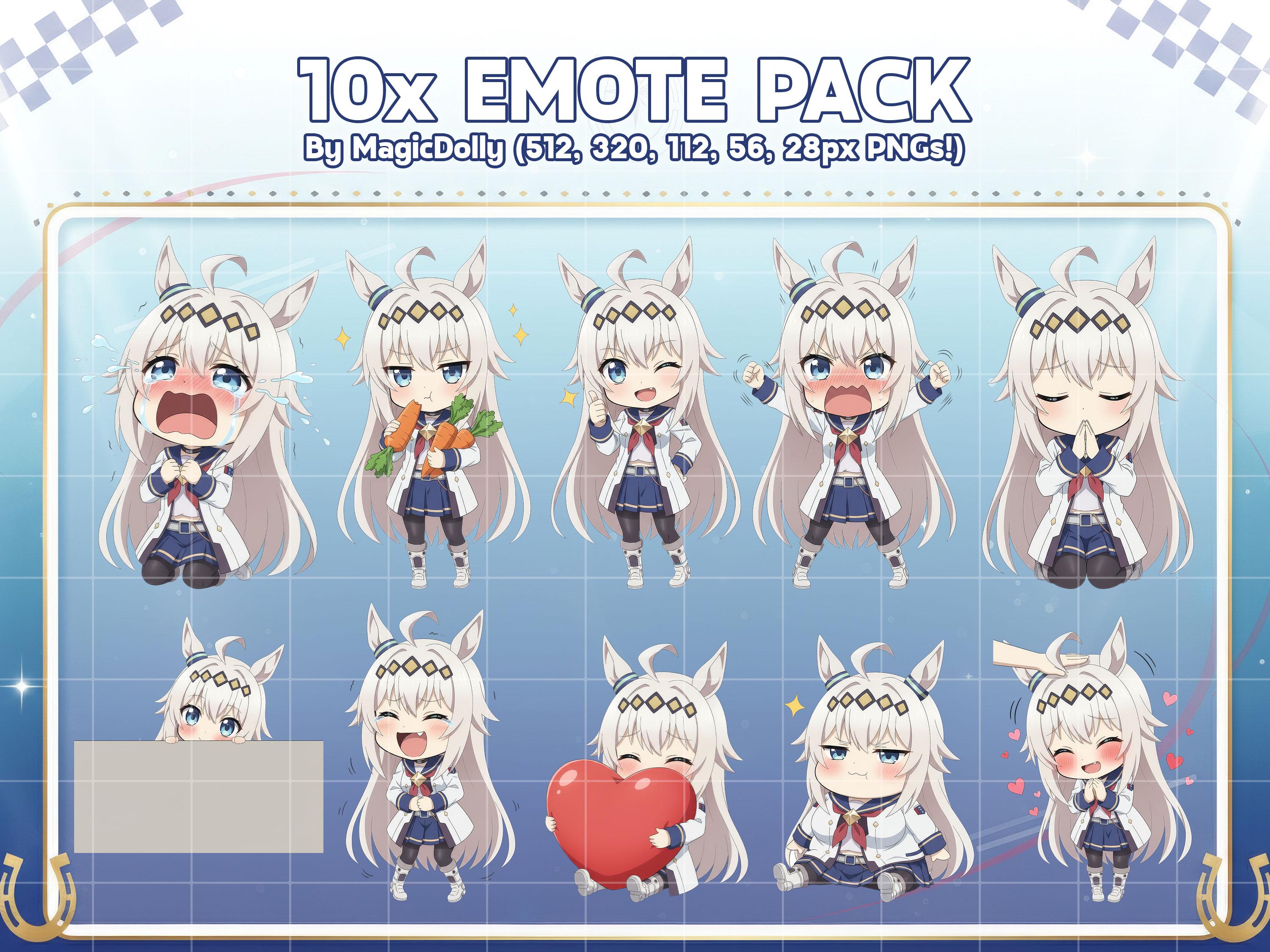 Oguri Cap Chibi Emotes, Umamusume Stickers, Anime Emoji (digital ...