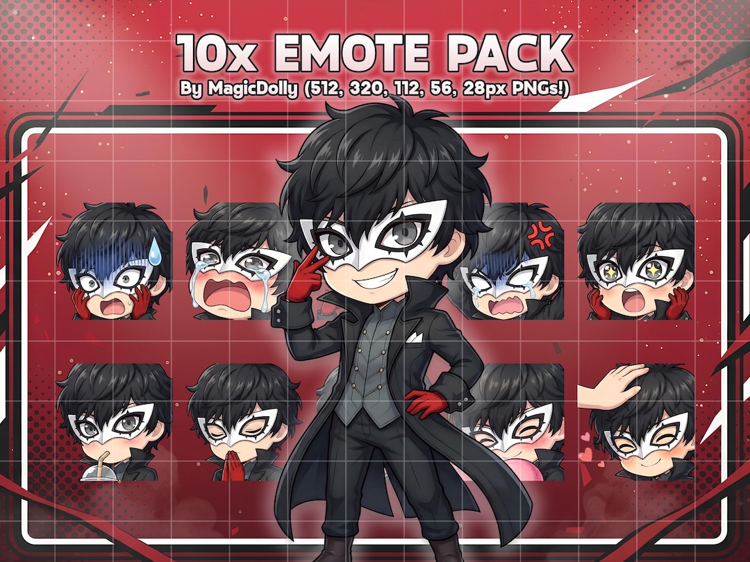 Joker Emotes, Persona 5 Anime Chibi Stickers Emoji for Discord/twitch ...