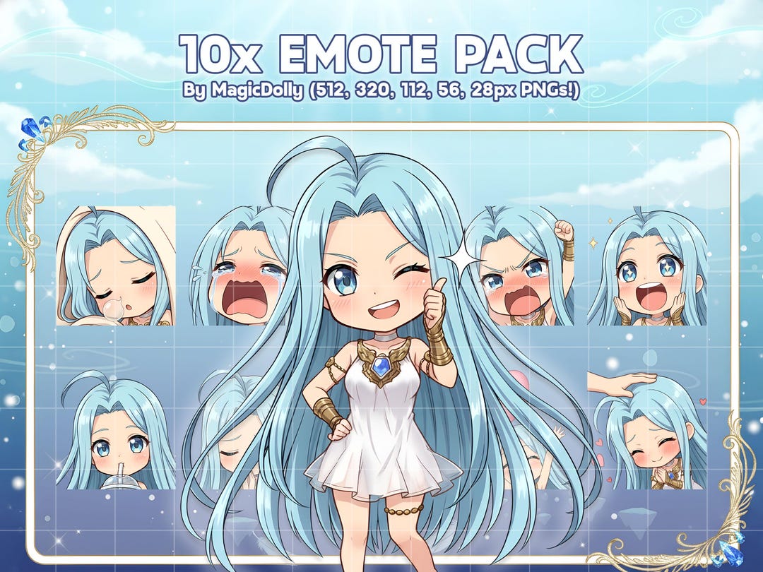 Lyria Emotes, Granblue Fantasy Anime Chibi Stickers Emoji for Discord ...