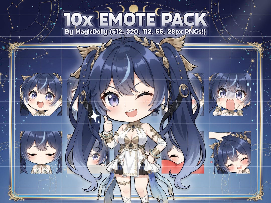 Iuno Emotes, Wuthering Waves Anime Chibi Stickers Emoji for Discord ...