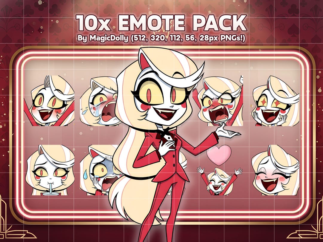 Charlie Morningstar Emotes, Hazbin Hotel Stickers, Chibi Emoji (digital ...