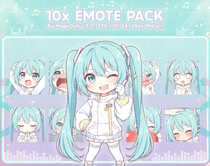 Cute Vocaloid Emotes for Twitch Youtube Discord | P2U Emotes | Rin Len ...
