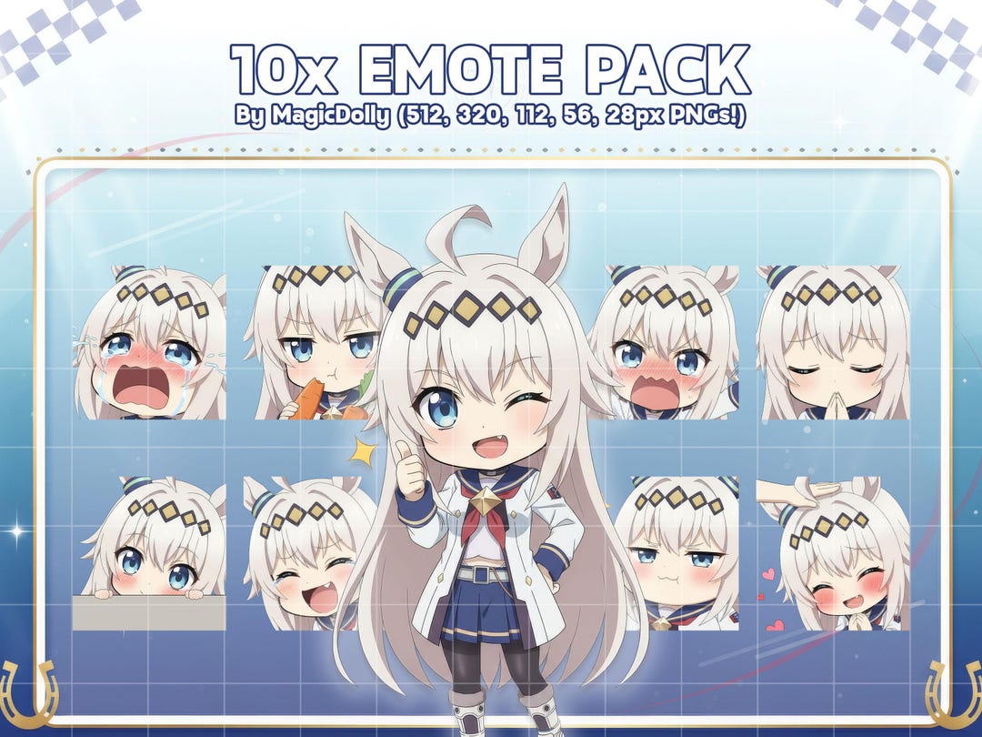Oguri Cap Chibi Emotes, Umamusume Stickers, Anime Emoji (digital ...