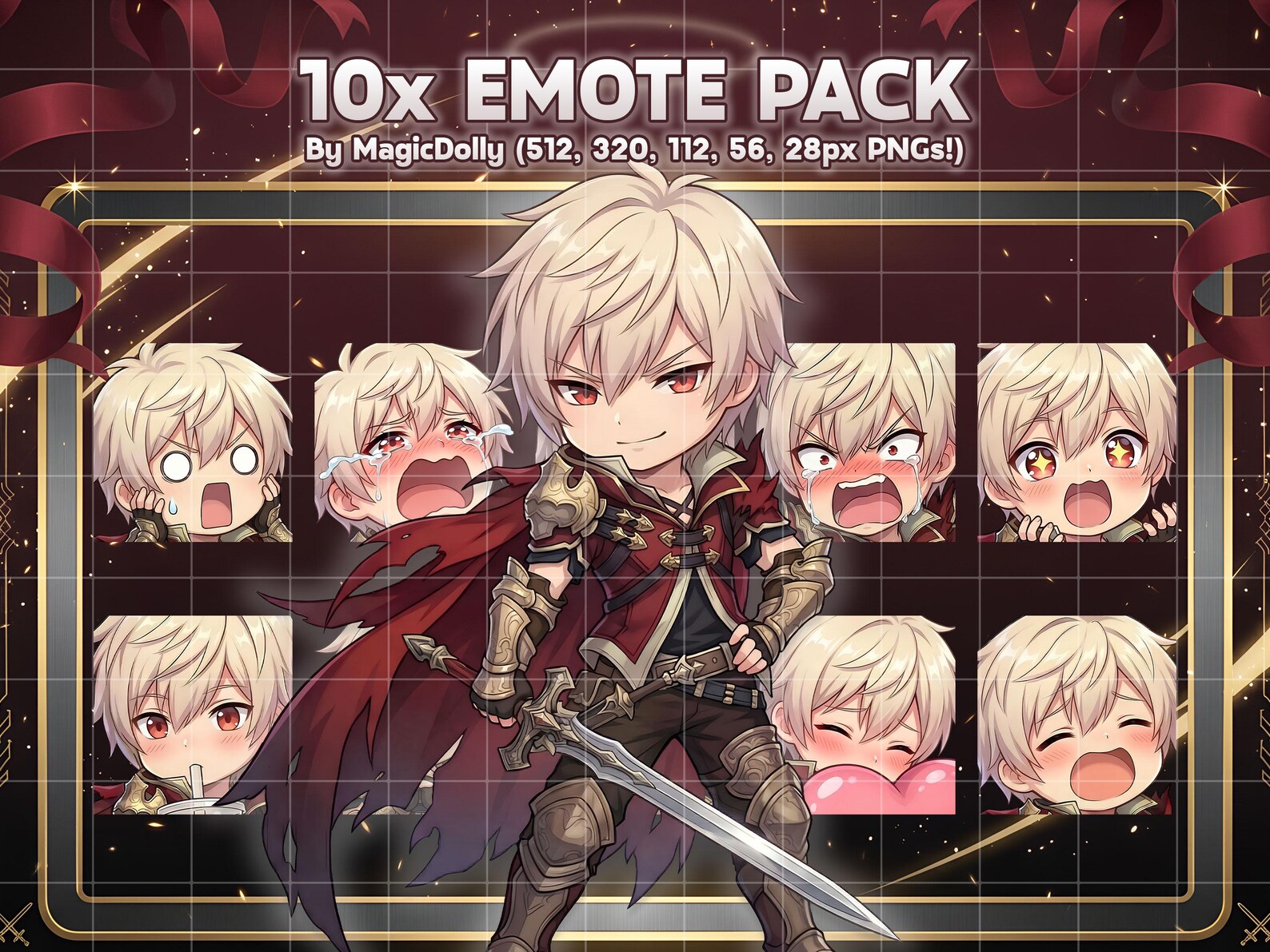 Albert Emotes, Shadowverse Anime Chibi Stickers Emoji for Discord ...