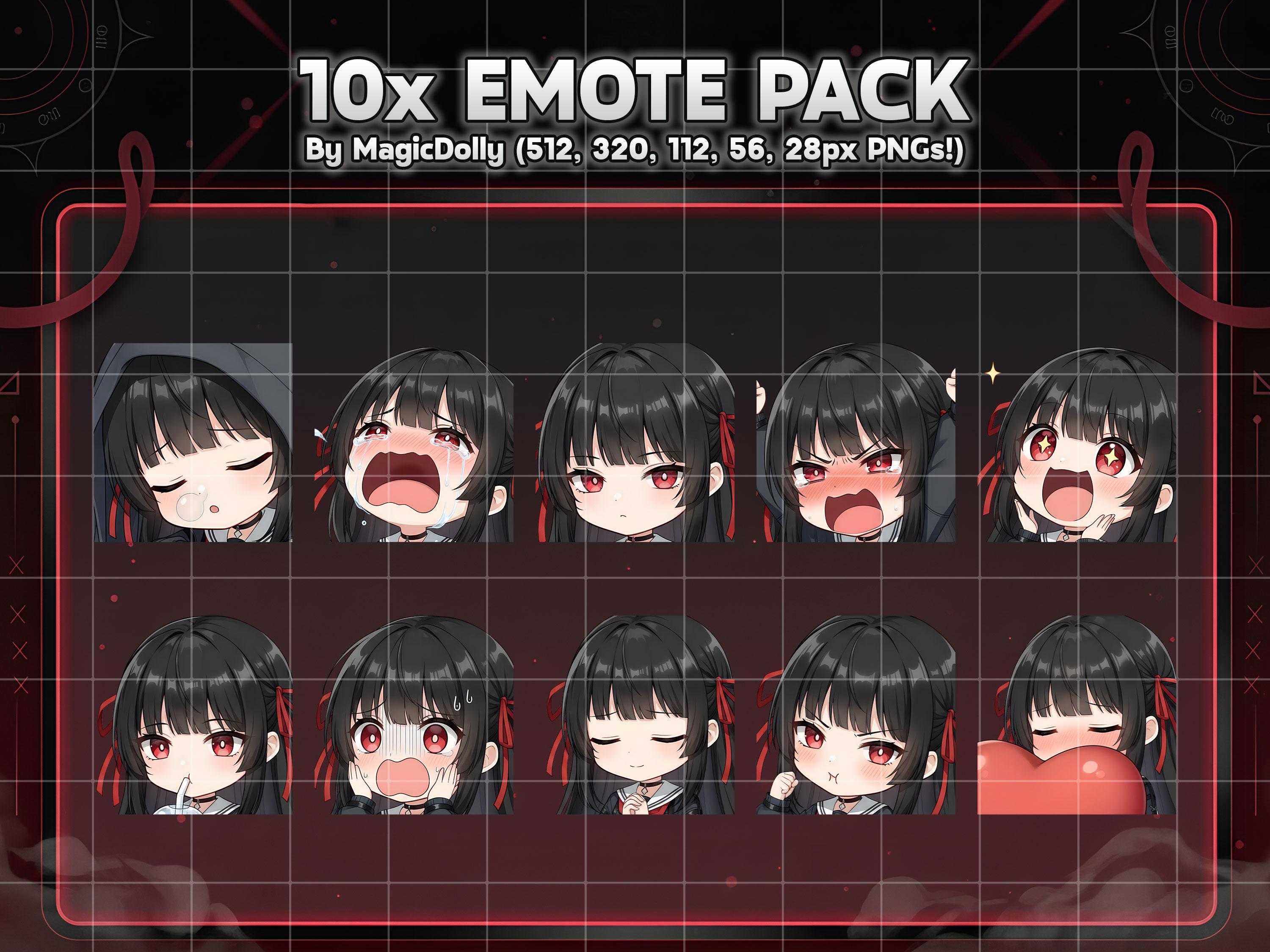 Chisa Emotes, Wuthering Waves Anime Chibi Stickers Emoji for Discord ...