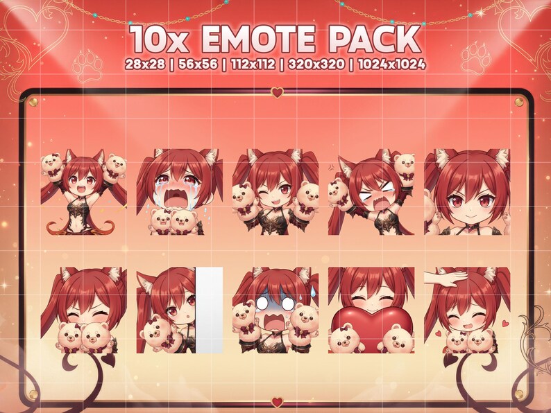 Cerberus Emotes, Rage of Bahamut Anime Chibi Stickers Emoji for Discord ...