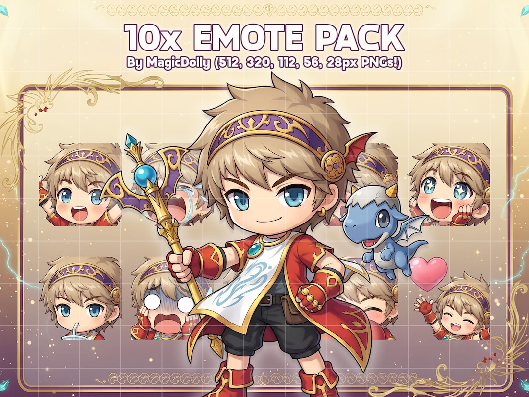 Evan Emotes, Maplestory Anime Chibi Stickers Emoji for Discord/twitch ...