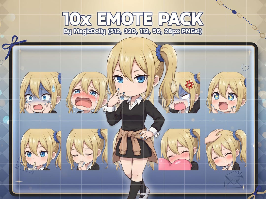 Ai Hayasaka Emotes, Kaguya-sama Anime Chibi Stickers Emoji for Discord ...