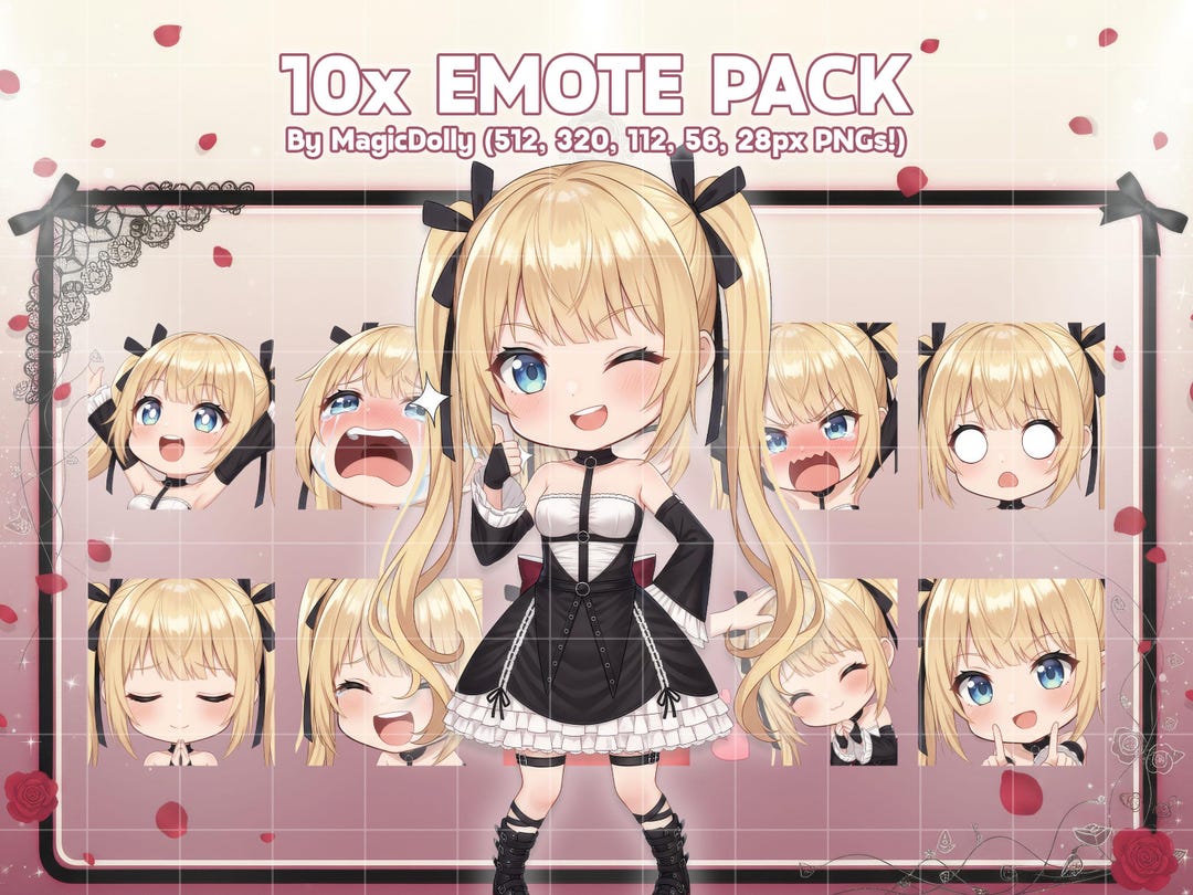 Marie Rose Emotes, Chibi Emoji Stickers for Twitch/discord/youtube ...