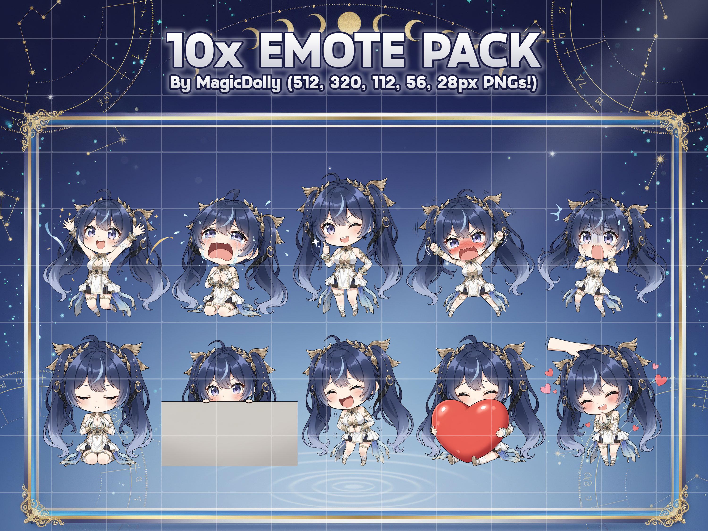 Iuno Emotes, Wuthering Waves Anime Chibi Stickers Emoji for Discord ...