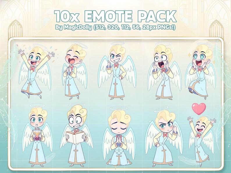 Saint Peter Emotes, Hazbin Hotel Anime Chibi Stickers Emoji for Discord ...