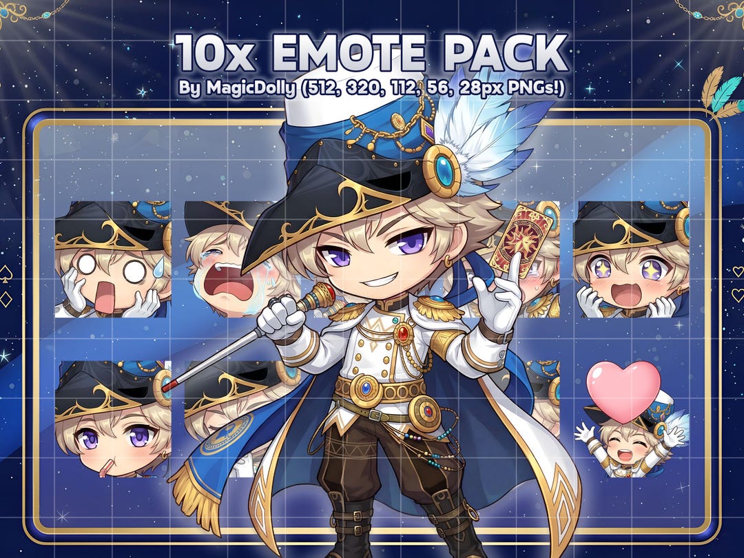 Phantom Emotes, Maplestory Anime Chibi Stickers Emoji for Discord ...