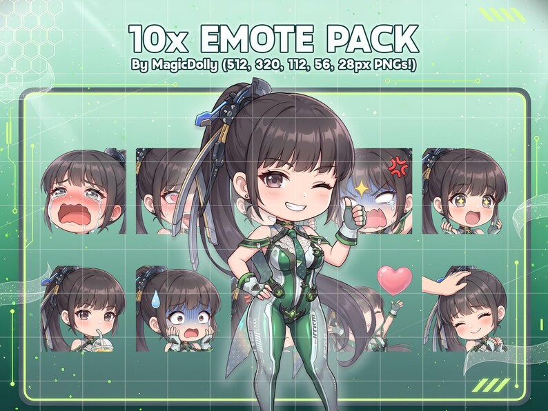 EVE Emotes, Stellar Blade Anime Chibi Stickers Emoji for Discord/twitch ...