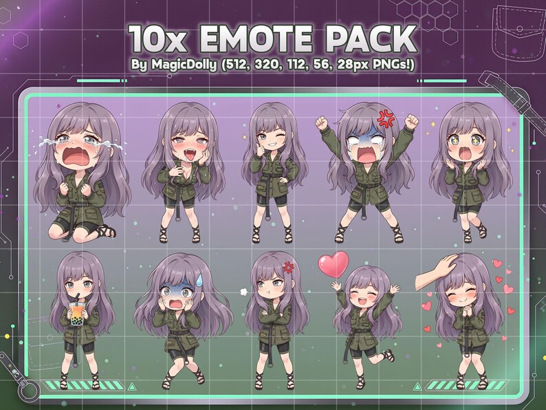 Kaya Emotes, Stellar Blade Anime Chibi Stickers Emoji for Discord ...