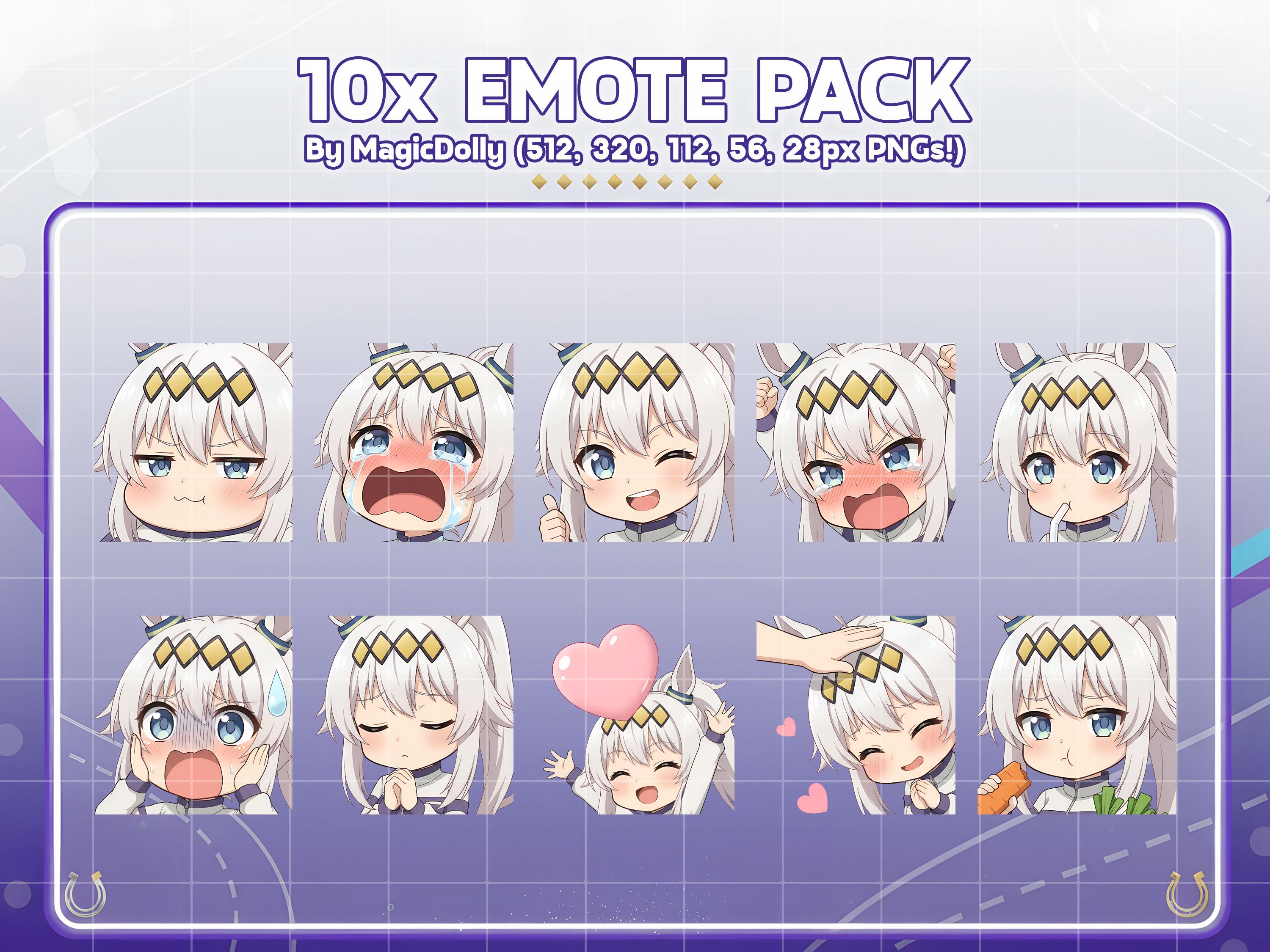 Oguri Cap Emotes, Anime Chibi Stickers, Discord Twitch Youtube (digital ...