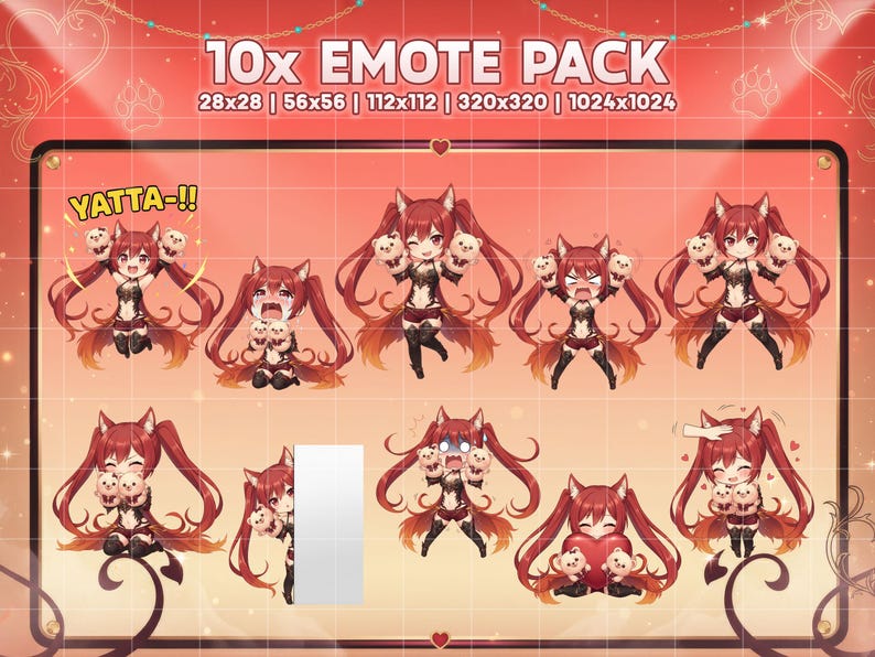 Cerberus Emotes, Rage of Bahamut Anime Chibi Stickers Emoji for Discord ...