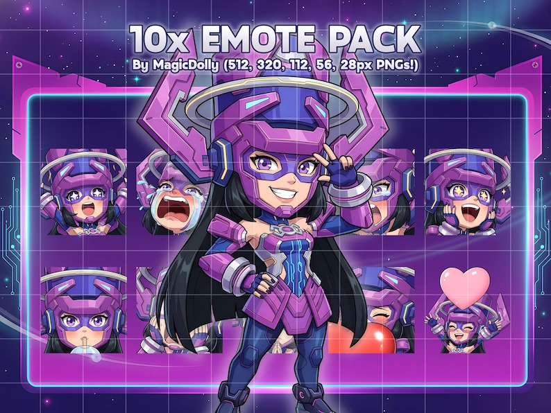 Galacta Emotes, Marvel Rivals Anime Chibi Stickers Emoji for Discord ...