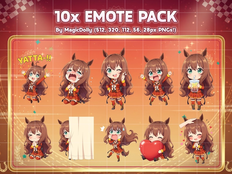 Emotes de Maruzensky, stickers de Umamusume Anime Chibi para Discord ...