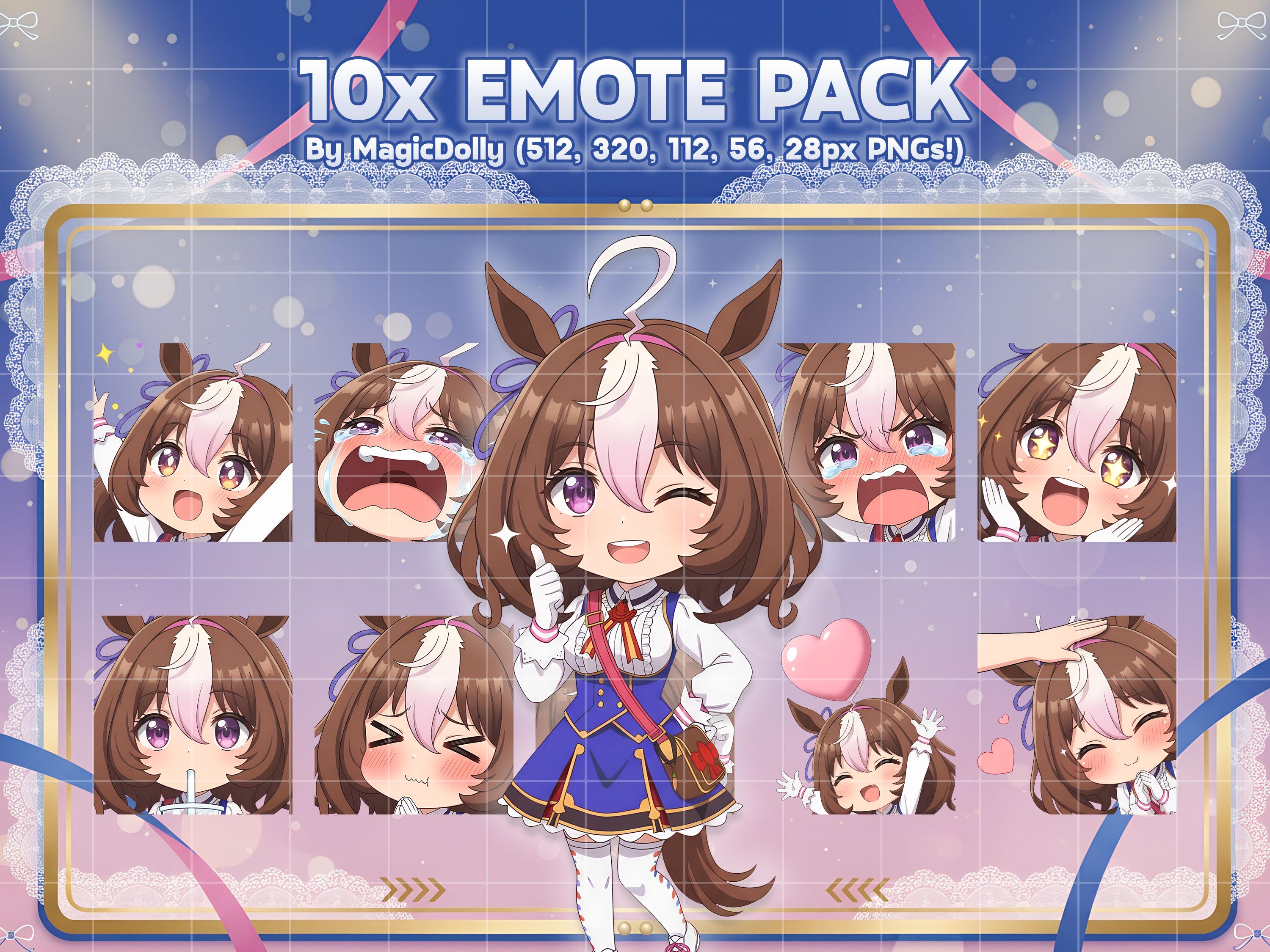 Meisho Doto Emotes, Umamusume Anime Chibi Stickers Emoji for Discord ...