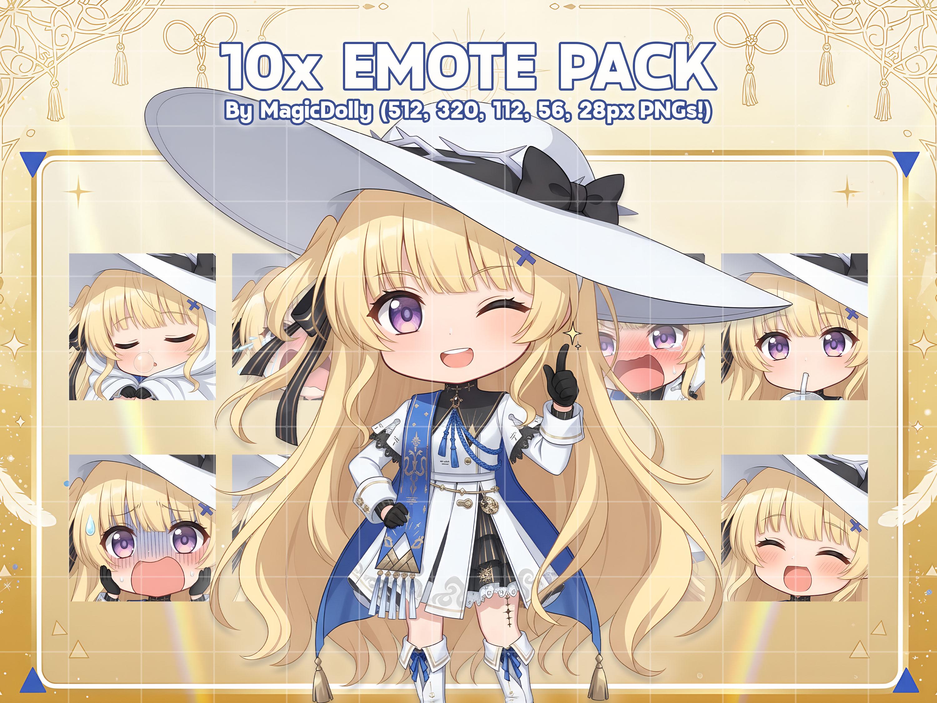 Phoebe Emotes, Wuthering Waves Anime Chibi Stickers Emoji for Discord ...