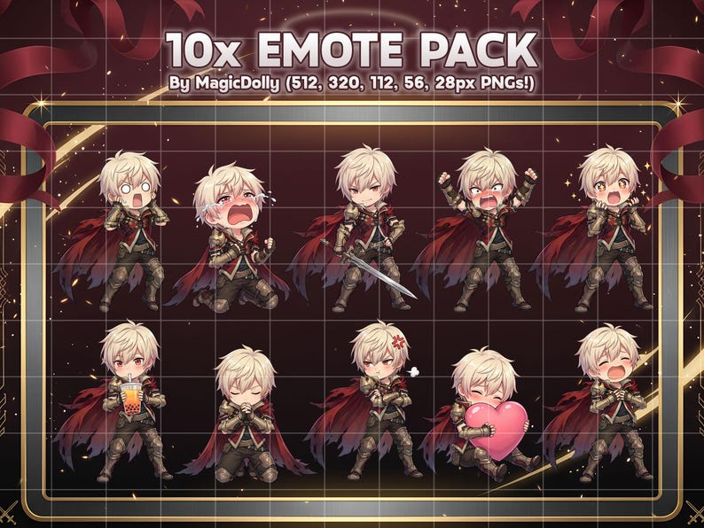 Albert Emotes, Shadowverse Anime Chibi Stickers Emoji for Discord ...