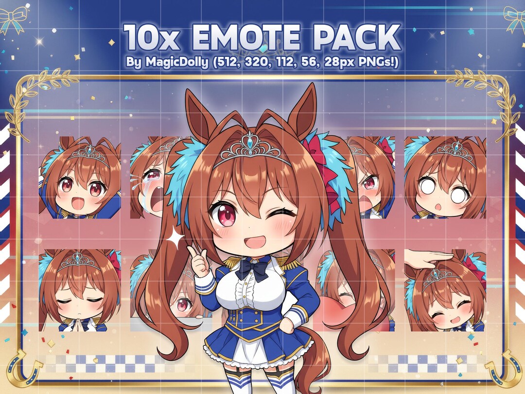 Daiwa Scarlet Emotes, Umamusume Anime Chibi Stickers Emoji for Discord ...