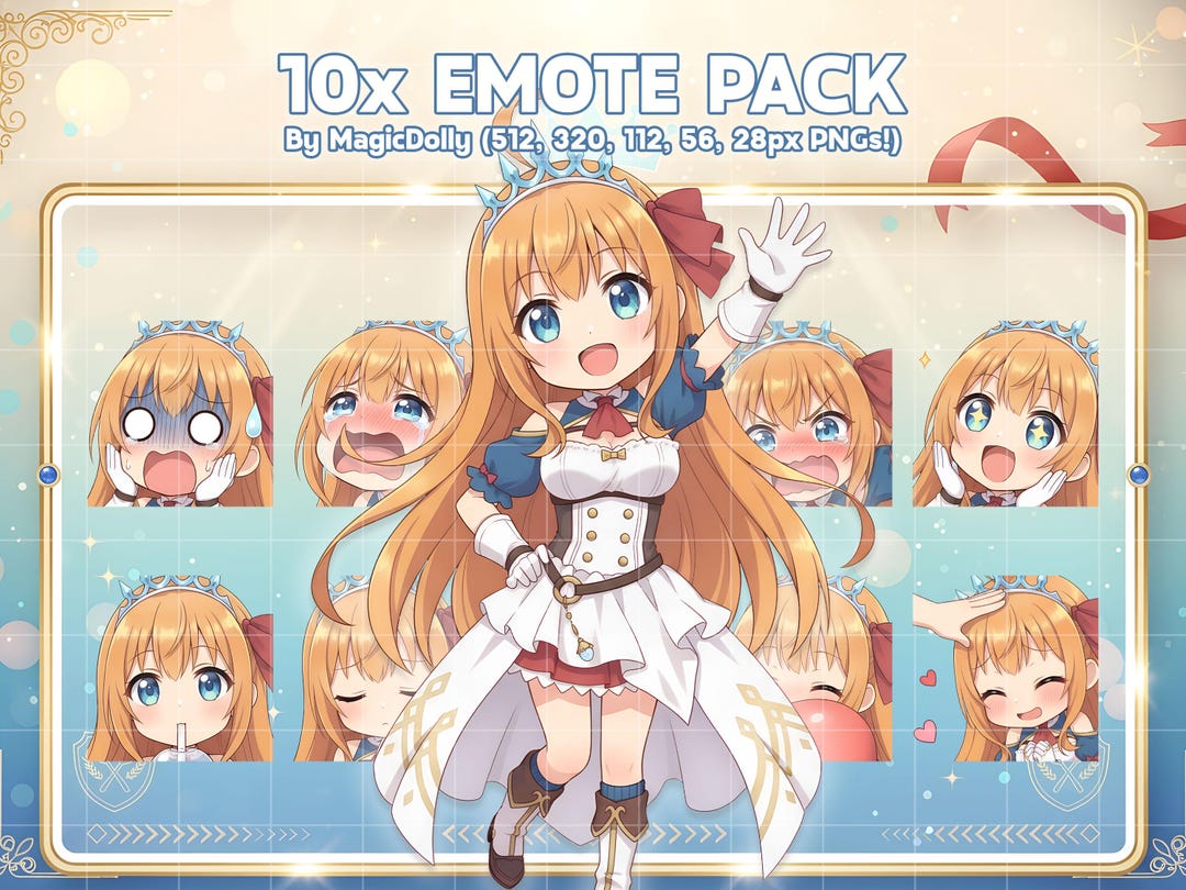 Pecorine Emotes, Princess Connect Anime Chibi Stickers Emoji for ...
