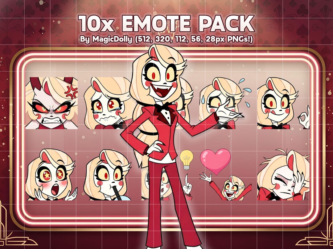 Charlie Morningstar Emotes, Hazbin Hotel Chibi Stickers (digital ...