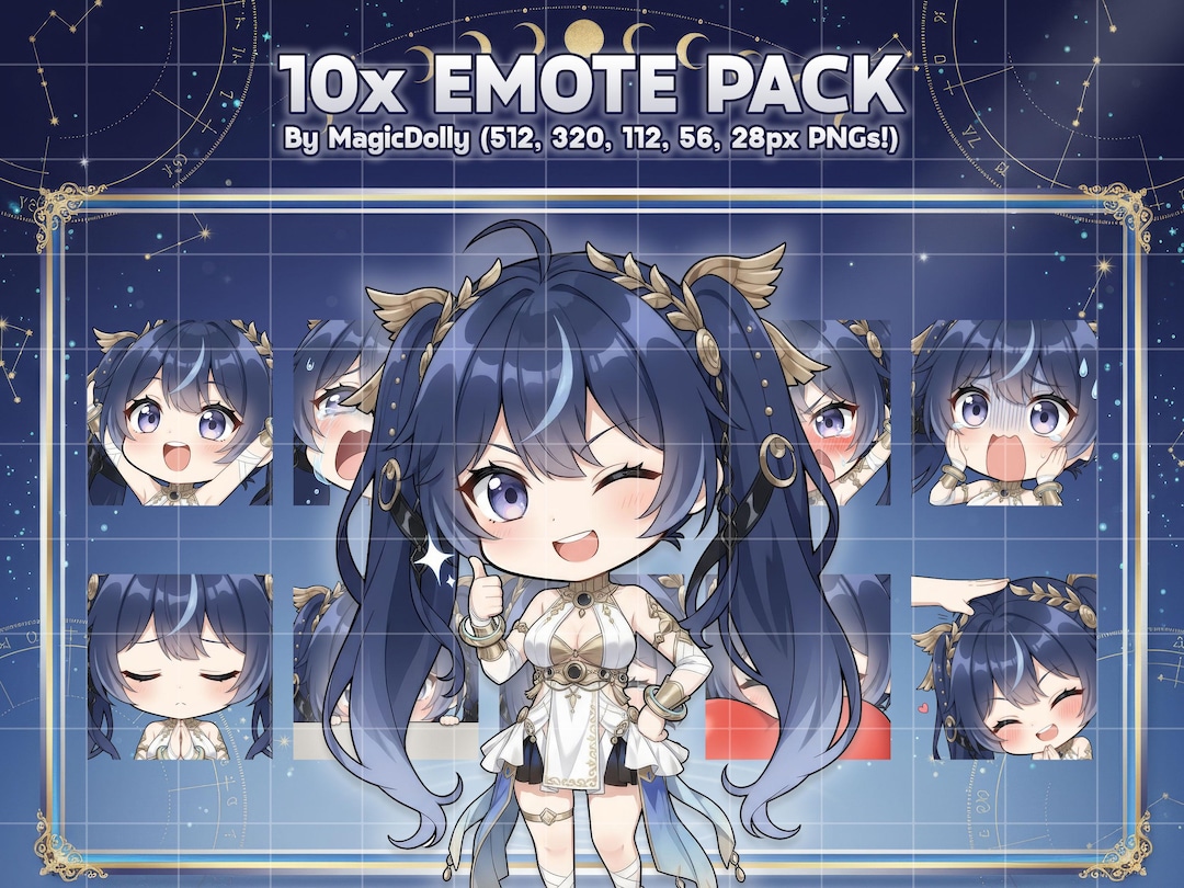 Iuno Emotes, Wuthering Waves Anime Chibi Stickers Emoji for Discord ...