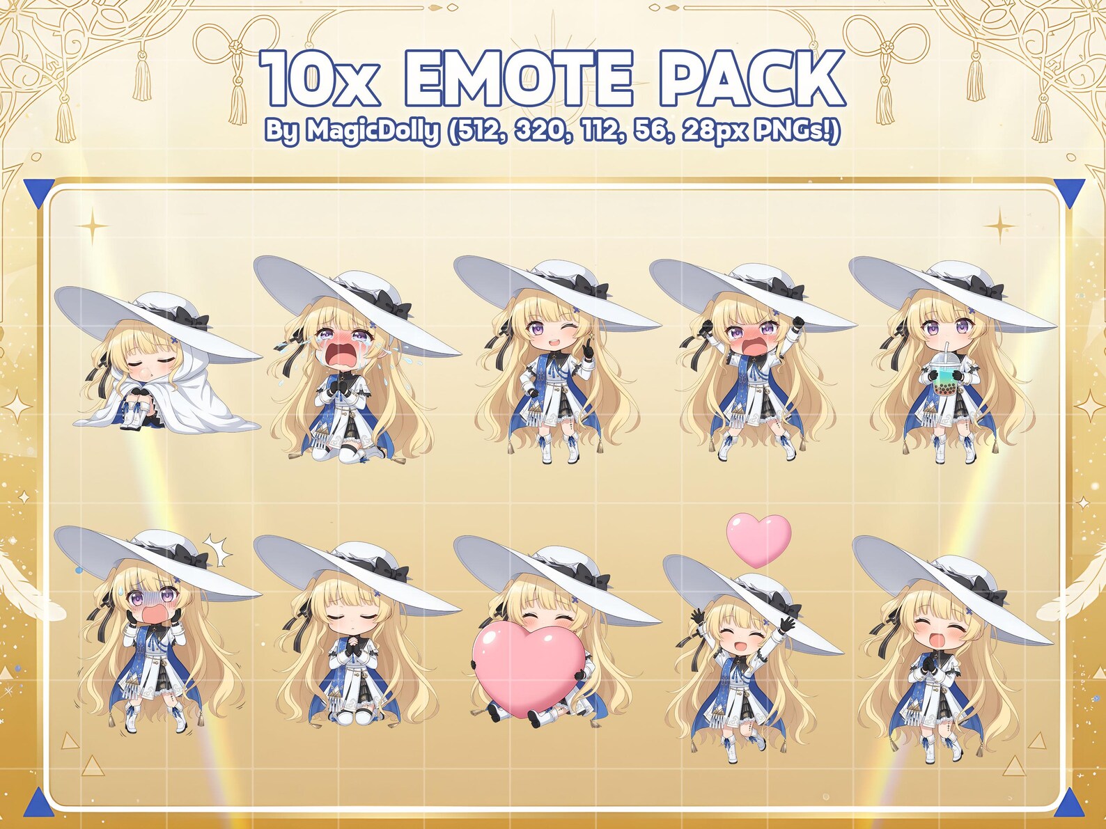 Phoebe Emotes, Wuthering Waves Anime Chibi Stickers Emoji for Discord ...
