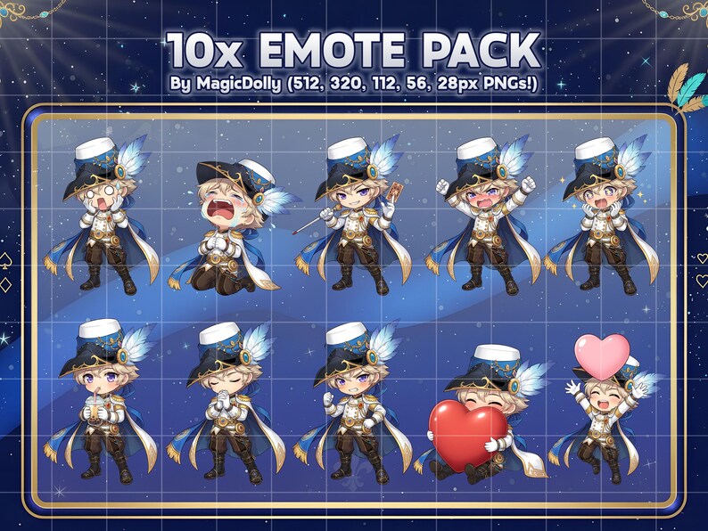 Phantom Emotes, Maplestory Anime Chibi Stickers Emoji for Discord ...