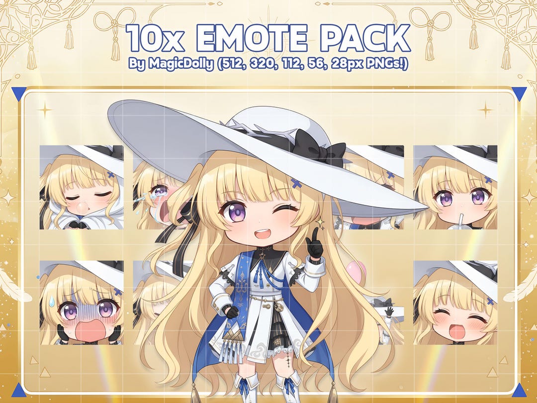 Phoebe Emotes, Wuthering Waves Anime Chibi Stickers Emoji for Discord ...