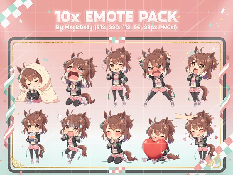 Umamusume BOANE Emotes Bundle, Chibi Anime Emoji (digital Download) - Etsy