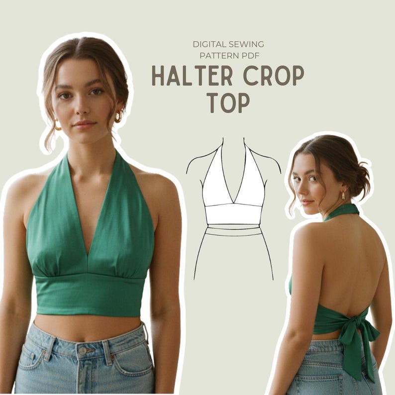 Halter Crop Top Sewing Pattern: Easy DIY Design (PDF Pattern) - Etsy