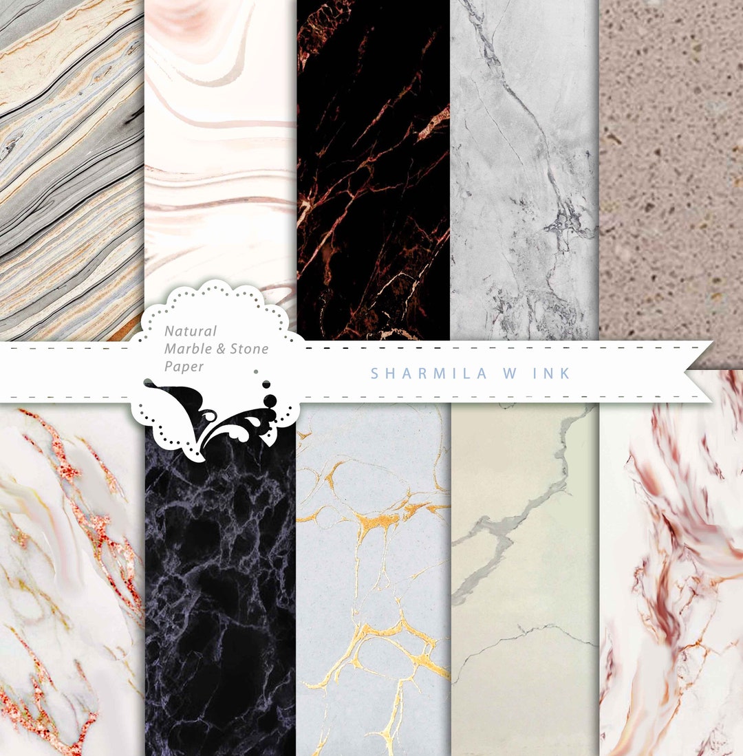Marble Stone Texture Digital Paper, Blush Gold Grey Black (digital ...