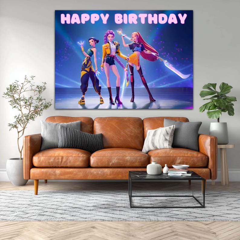 59" X 83" Kpop Demon Hunter Pool Party Backdrop, Birthday Decoration ...