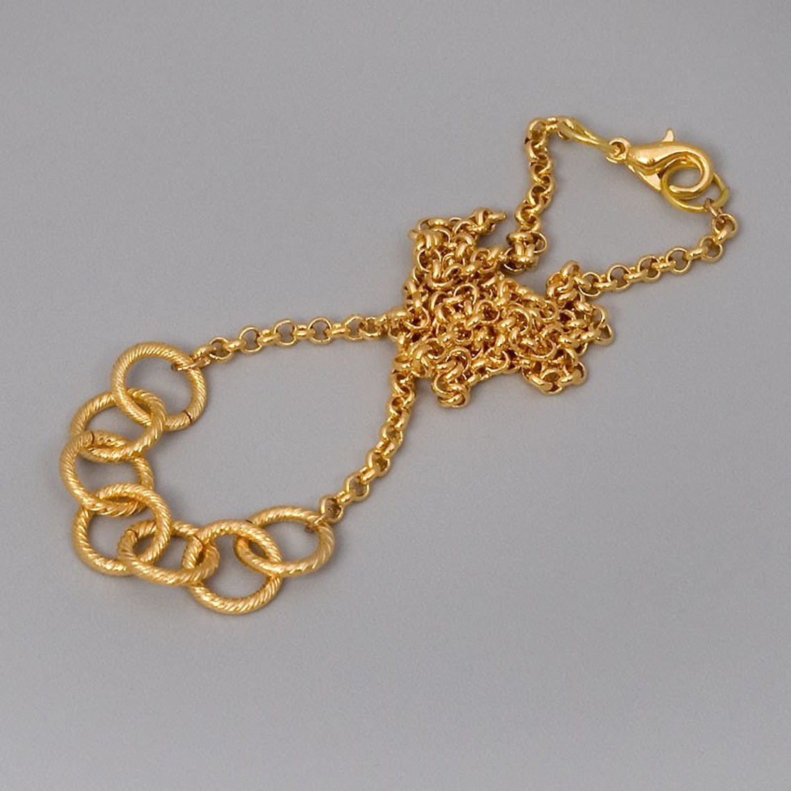 Simple Gold Necklace Gold Chain Necklace Links Circles - Etsy