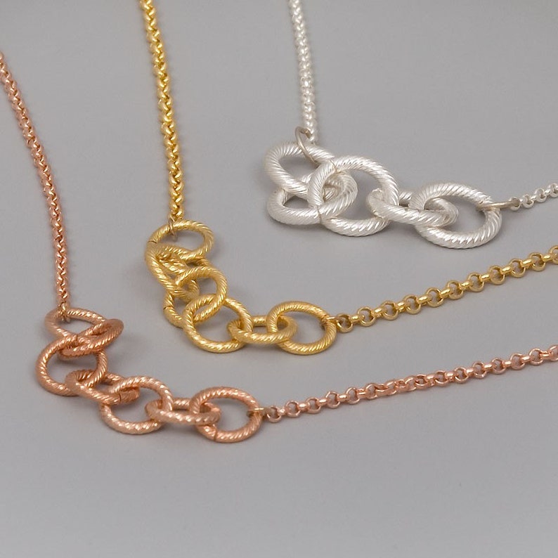 Simple Gold Necklace Gold Chain Necklace Links Circles - Etsy
